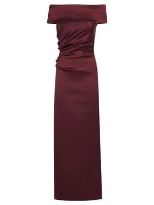 Max Mara Stretch-satin Maxi Dress - Red
