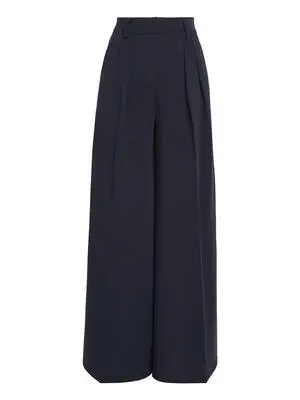 Max Mara Wool Jersey Palazzo Trousers Blue