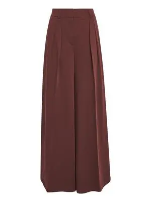 Max Mara Wool Jersey Palazzo Trousers Red