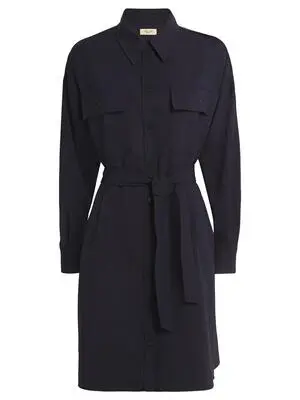 Max Mara Belted Mini Shirt Dress - Blue