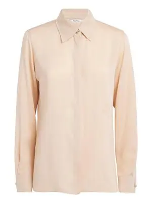 Max Mara Silk Embroidered Shirt - Beige