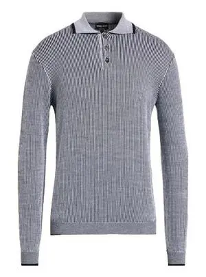 Giorgio Armani Striped Virgin Wool Sweater - Blue