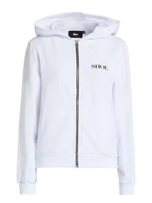 SHOE Cotton-Elastane Zip-Up Sweatshirt White