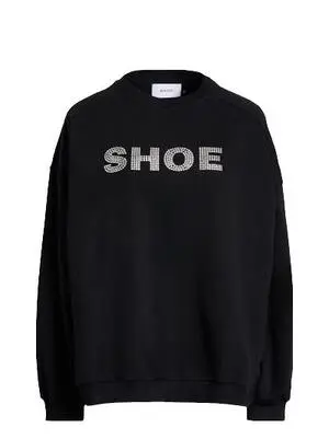 SHOE Appliquéd Cotton-fleece Sweatshirt - Black