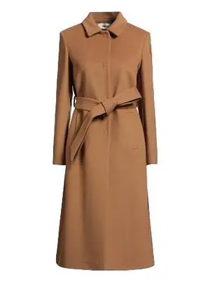 ANNIE PARIS Belted Coat In Virgin Wool, Polyamide, And Cashmere - Beige
