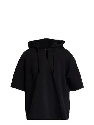 Emporio Armani Embroidered Logo Hooded Sweatshirt - Black
