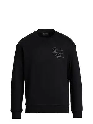 Emporio Armani Cotton-modal Fleece Sweatshirt - Black