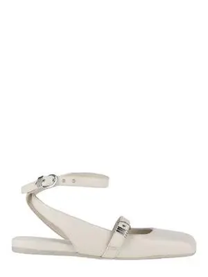 VIC MATIE Leather Ballet Flats - Off White