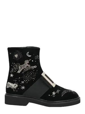 ROGER VIVIER Ankle Boots With Appliqués - Black