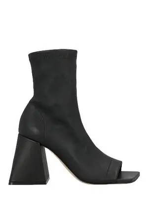 VIC MATIE Open-toe Leather Ankle Boots - Black