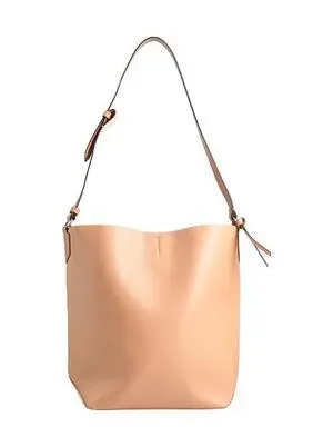 Theory Leather Bucket Bag - Beige