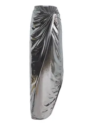 LAQUAN SMITH Long Draped Skirt - Silver