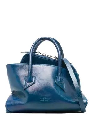 Attico Leather Tote Bag - Blue