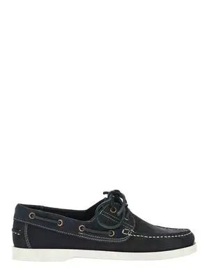 SAXONE OF SCOTLAND Contrast-stitching Boat Shoes - Blue