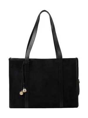Sandro Soft Suede Shopping Bag - Black