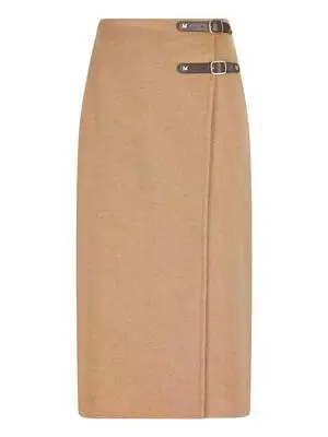 Max Mara Buckle-detail Midi Skirt - Brown