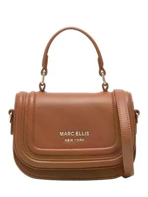 MARC ELLIS Top-handle Shoulder Bag With Logo Lettering - Brown