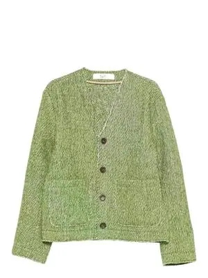 Séfr Buttoned Patch-pocket Cardigan - Green