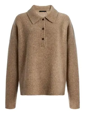 Jenni Kayne Donegal Cashmere Polo Sweater - Brown