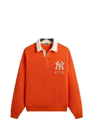Kith X New York Yankees Cable Fleece Nelson Sweatshirt - Poppy