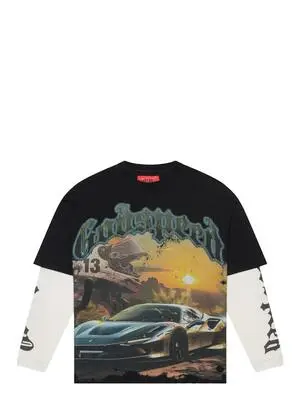 GODSPEED Sunset Drift Layered Long Sleeve T-shirt - Black Wash