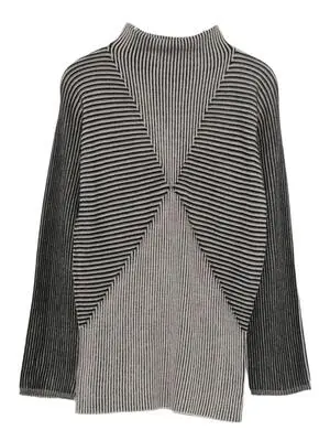 Emporio Armani Striped Knit Top - Black