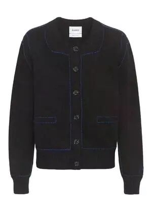 BARRIE Contrast-stitching Cardigan - Black
