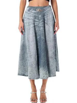 DIESEL Denim Midi Skirt - Blue