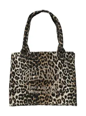 GANNI Printed Tote Bag - Brown