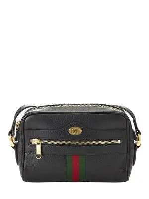 Gucci Leather Web Ophidia Crossbody - Black