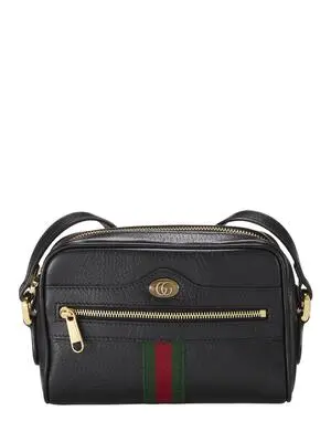 Gucci Leather Web Ophidia Crossbody Bag - Black