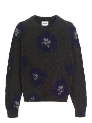 BARRIE Floral-intarsia Knit Sweater - Grey