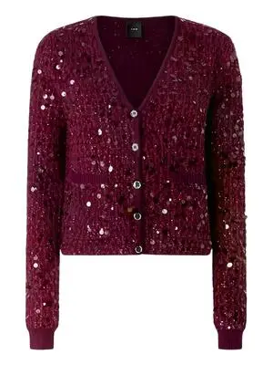 Pinko Sequin-embellished Cardigan - Red