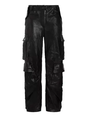 Dolce & Gabbana Cargo-pocket Leather Trousers - Black