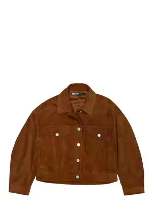 Bimba Y Lola Button-fastening Suede Jacket - Brown