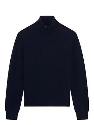 The Kooples Turtleneck Cashmere-blend Jumper - Navy