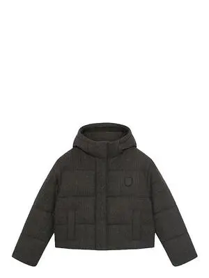 The Kooples Padded Wool-blend Jacket With Branded Patch - Stone