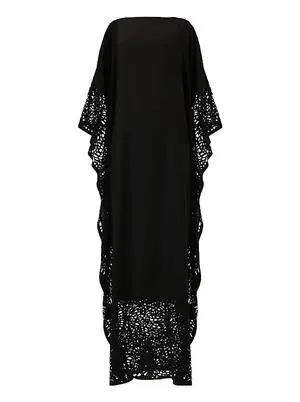 LEEM Laser-cut Relaxed Fit Kaftan - Black