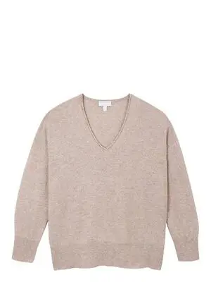 THE WHITE COMPANY Cashmere V-neck Jumper - Midtaupemr