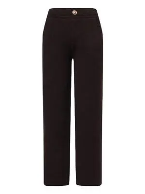 BARRIE Straight-leg Cashmere Trousers - Dark Brown