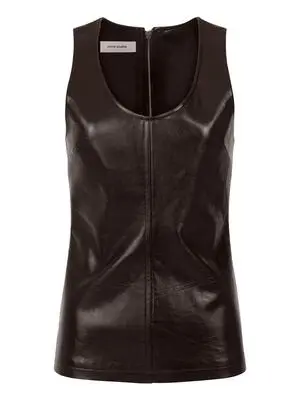 ENTIRE STUDIOS Leather Tank Top - Brown