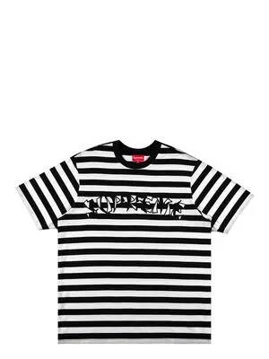 Supreme Stripe Appliqué Short-sleeve Top - Black