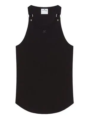 COURREGES Buckle Rib Tank Top - Black