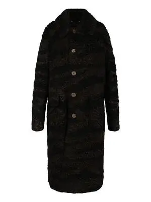 Gucci Zebra Pattern Shearling Coat - Black