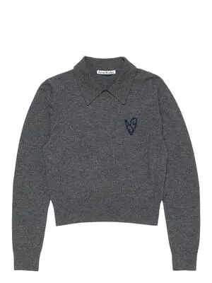 Acne Studios Yak Wool Polo Sweater - Grey