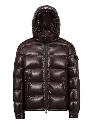 Moncler Maya Hooded Puffer Jacket Brown