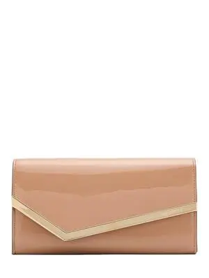 JIMMY CHOO Emmie Patent Leather Clutch Pink