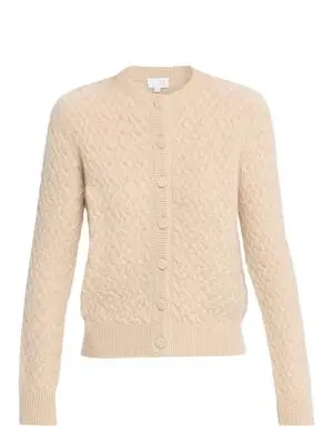 Tse Cashmere Boucle Cashmere Cable-knit Cardigan - Smoke Taupe