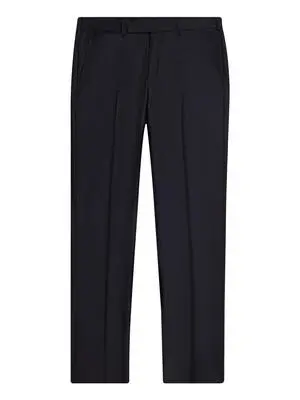 Zegna Trofeo Wool Flat-front Trousers - Navy