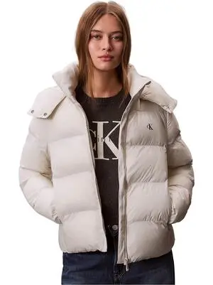 Calvin Klein Nylon Puffer Jacket - Chalk